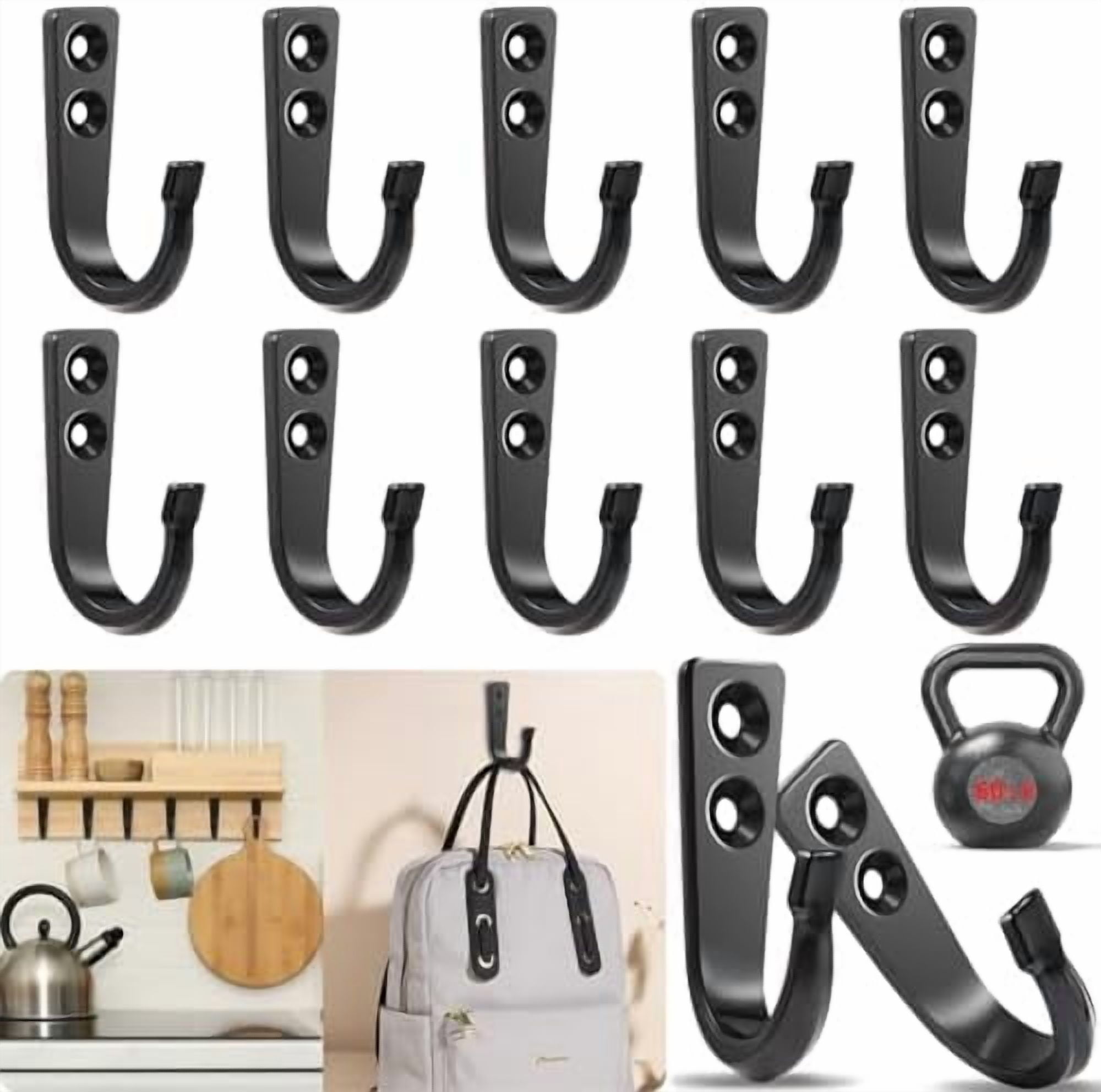12 Pcs Metal Wall Hooks, Coat Hook, Hooks for Hanging，Suitable for ...