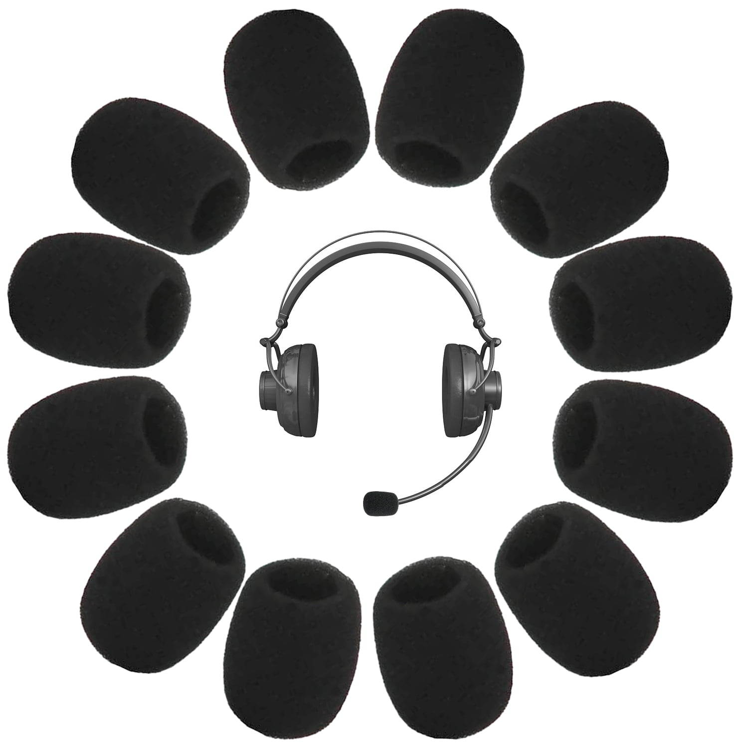 12 Pcs Microphone Covers Foam, Mini Headset Microphone Cover Shield ...