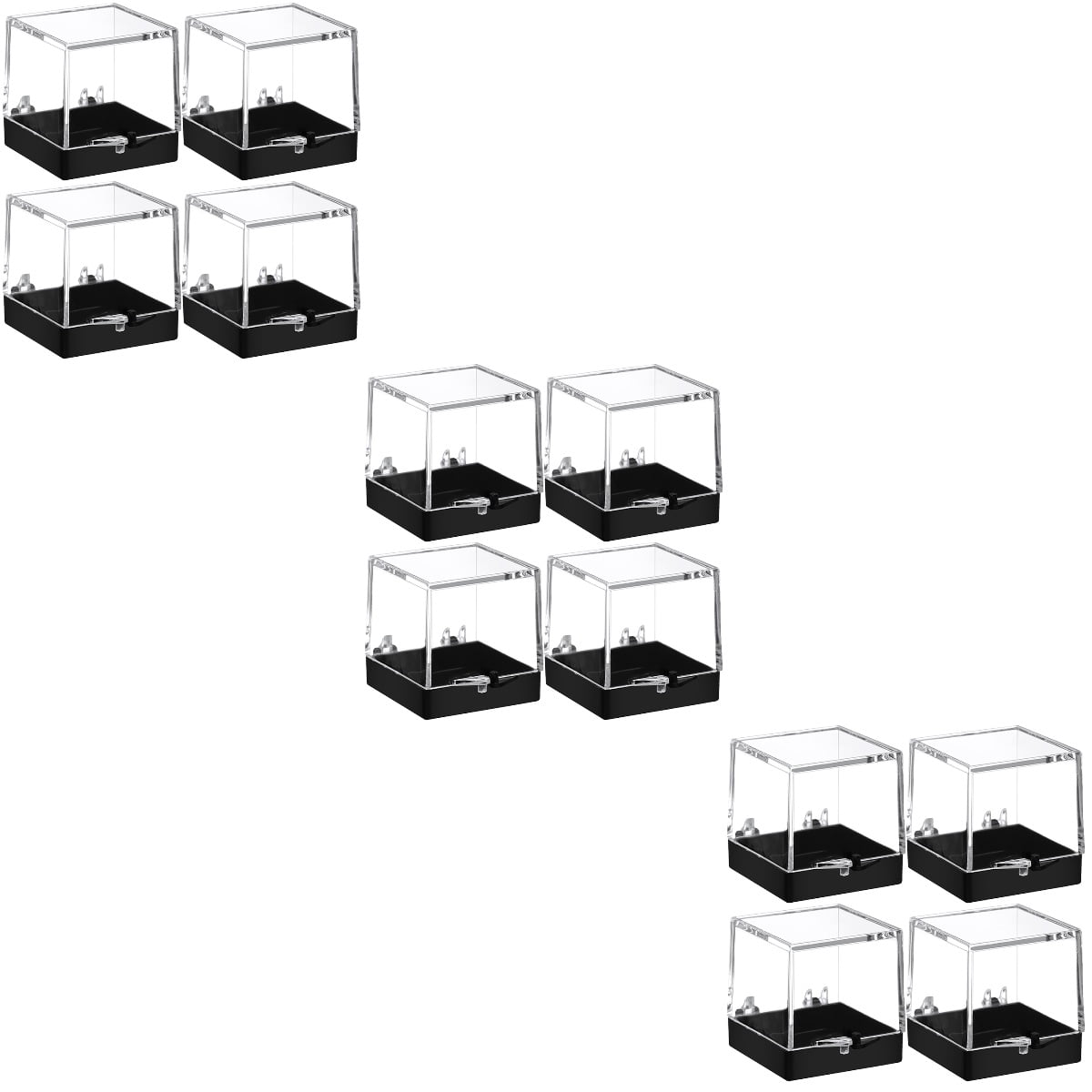 12 Pcs Mineral Standard Box Display Case Clear Organizer Specimen ...