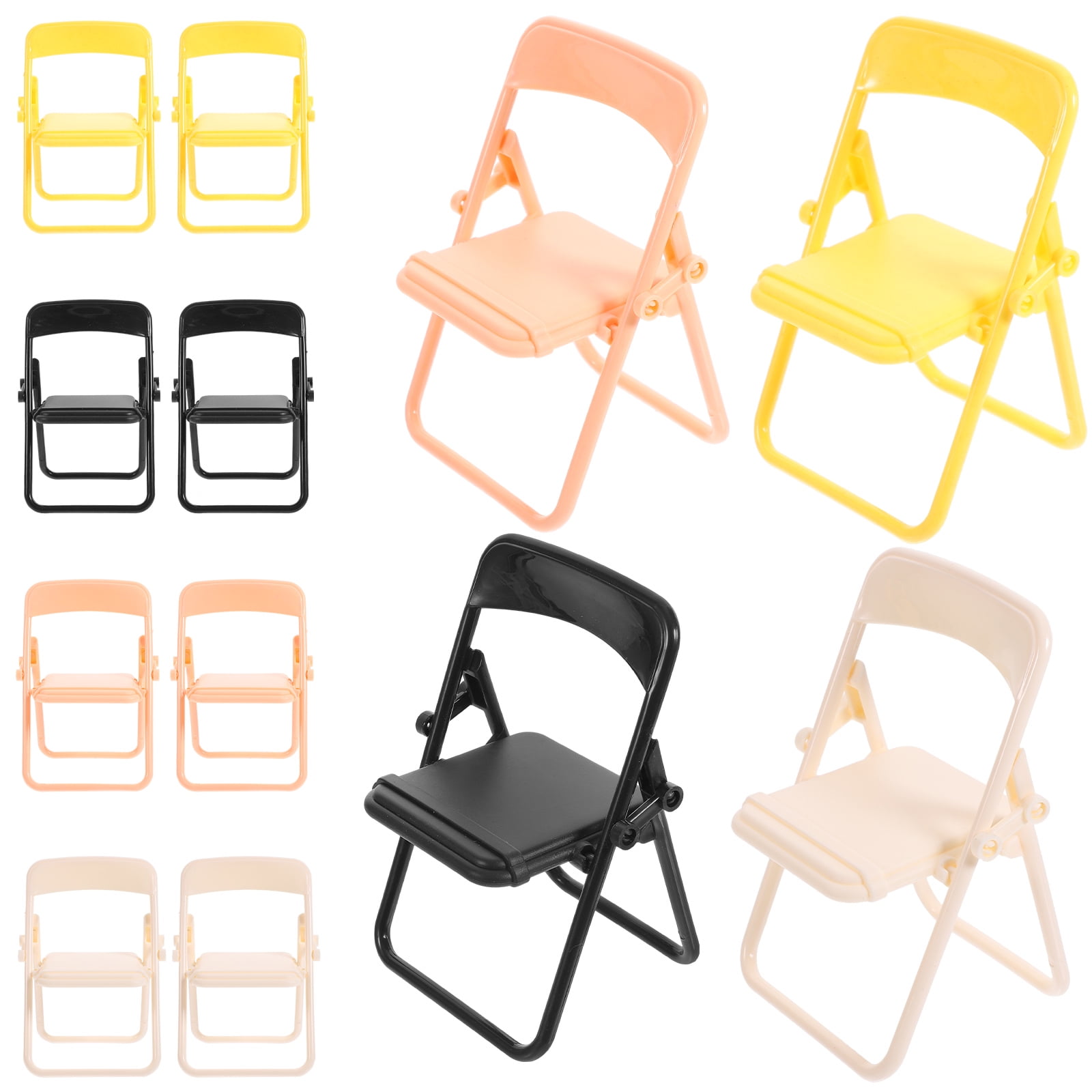 12 Pcs Mini Chair Cell Phone Stand Dollhouse Folding (Mixed Color ...