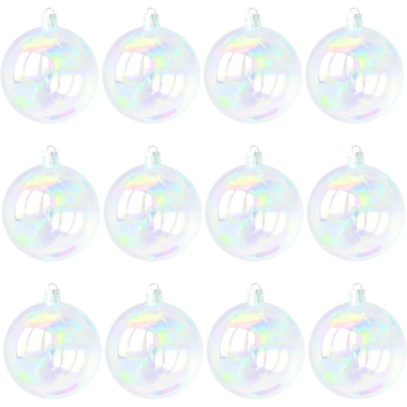 Crystal Glass Christmas Tree Ornaments, Set of 1 Clear Plastic Ball ...