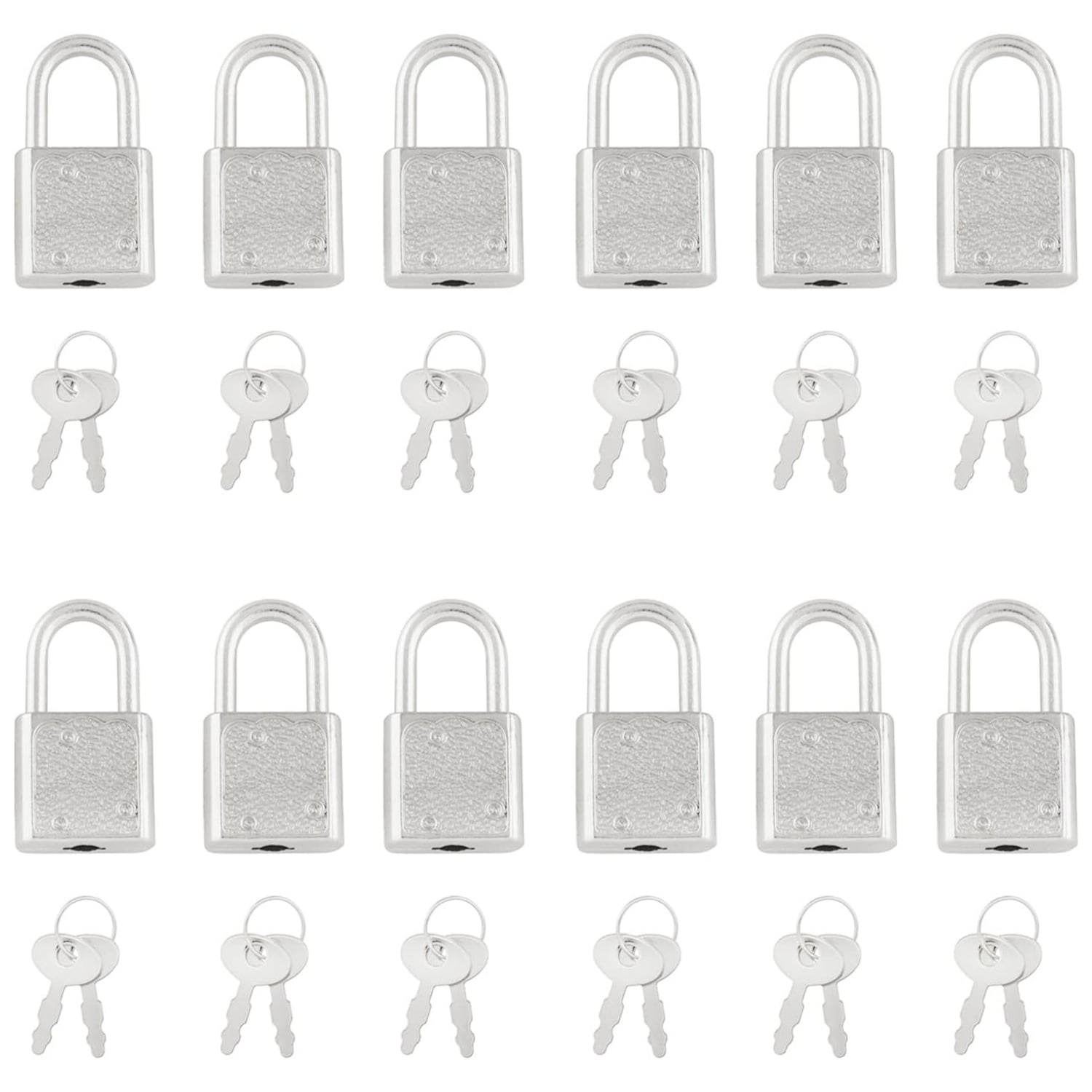 12 Pcs Mini Diary Padlocks,Silver Luggage Locks,Small Diary Lock with ...