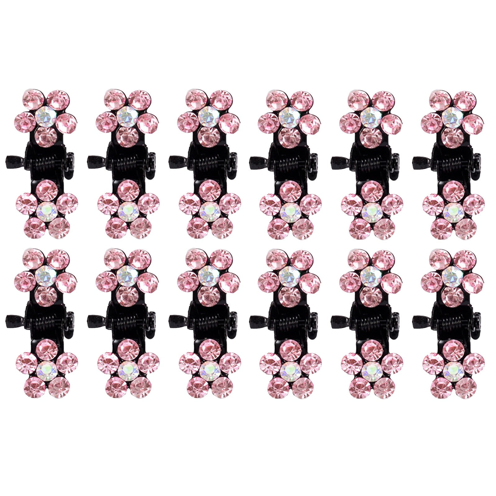 12 Pcs Mini Hair Claw Clips - Crystal Barrettes for Women, Small ...