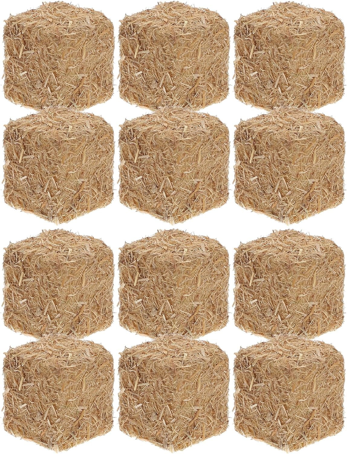 12 Pcs Mini Hay Bales for Crafts, Miniature Hay Bales Small Hay Bales ...
