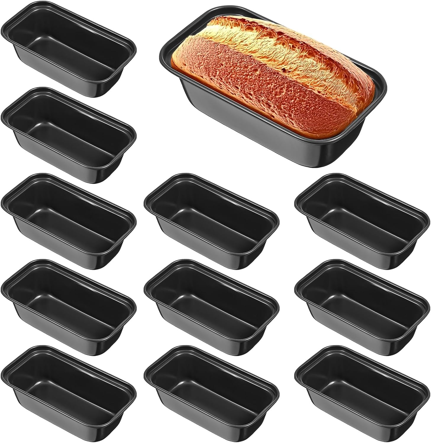 12 Pcs Mini Loaf Pan for Baking Bread Non Stick Small Banana Bread Tins ...