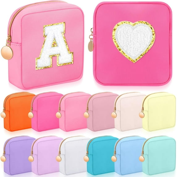 12 Pcs Mini Makeup Bag Nylon Small Pouch for Purse Mini Square Nylon ...