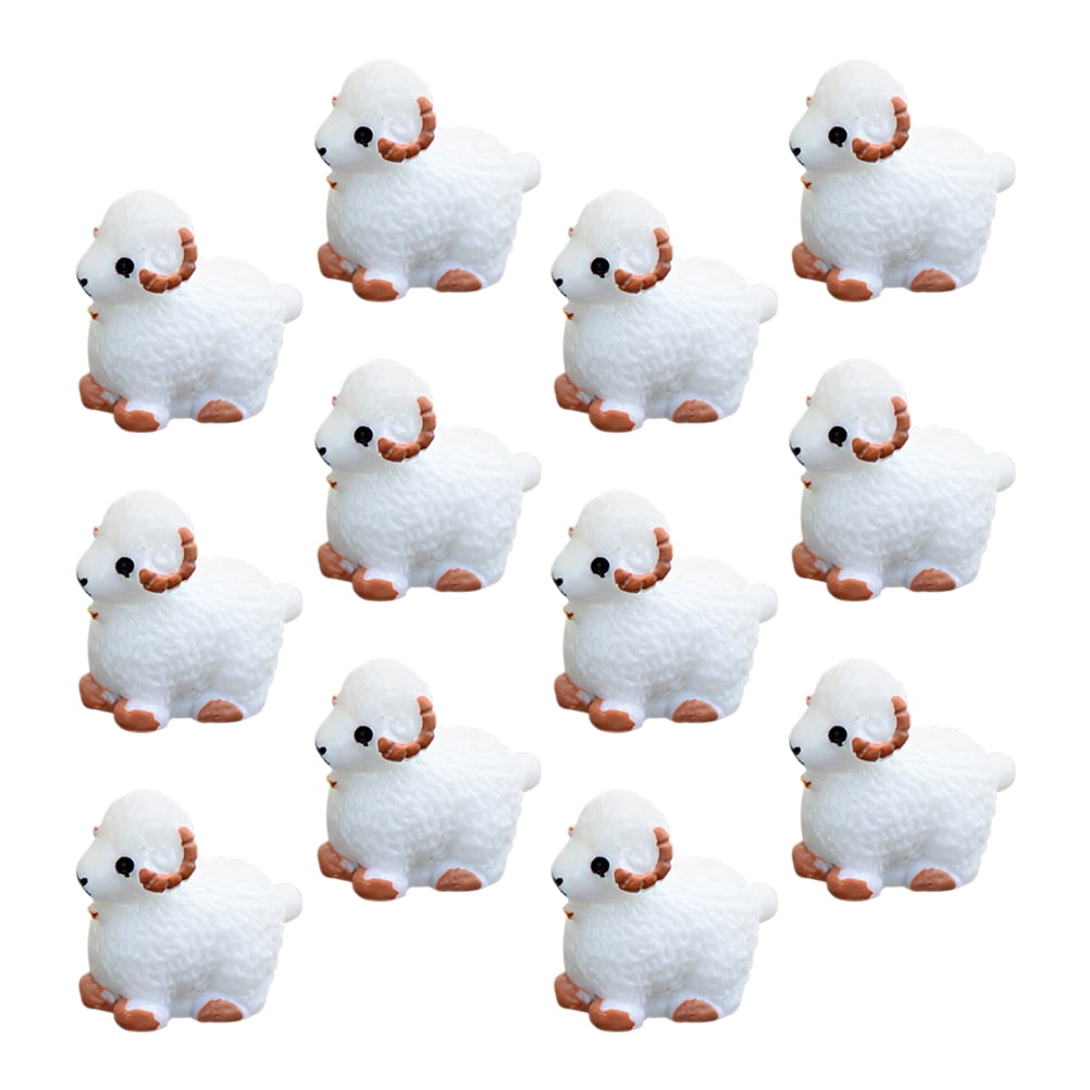 12 Pcs Mini Plants Terrarium Baby Sheep Ornaments Figurines Miniatures ...