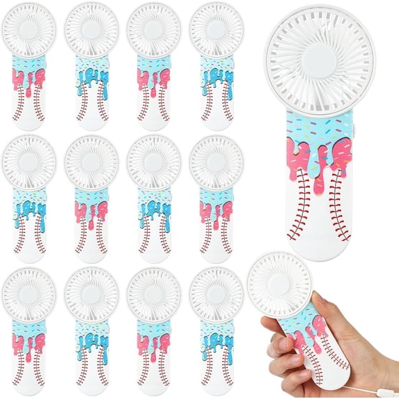 12 Pcs Mini Portable Baseball Ice Cream Drip Fan Bulk Small Personal ...