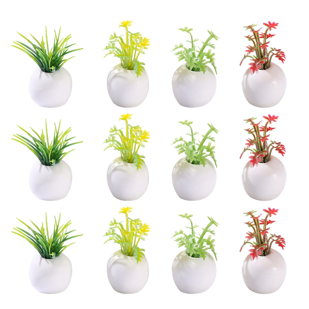12 Pcs Mini Potted Plant Plants Gift for Small House Lovers Child ...
