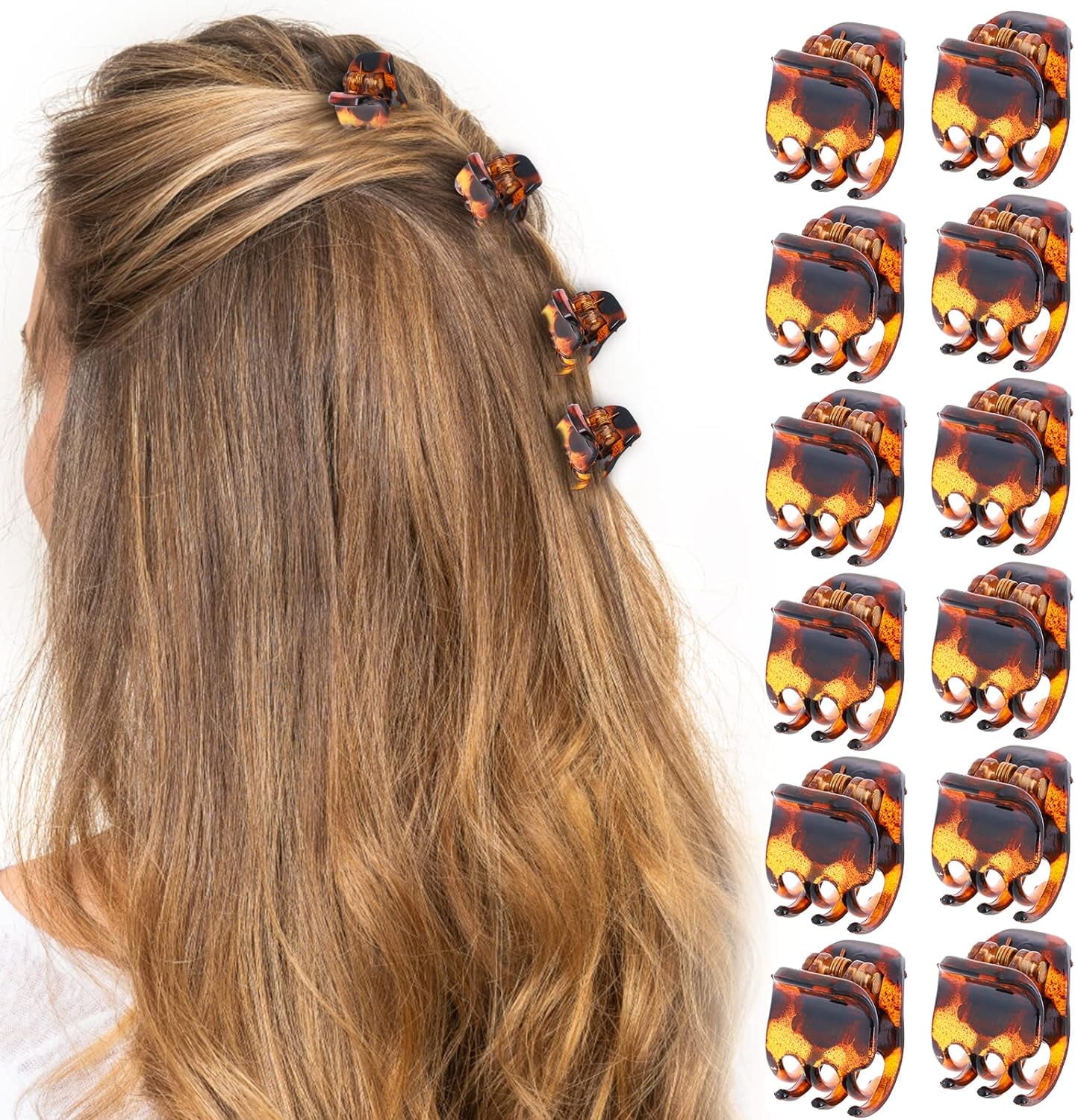 12 Pcs Mini Small Hair Claw Clips for Women Girls, Plastic Jaw Clamps ...