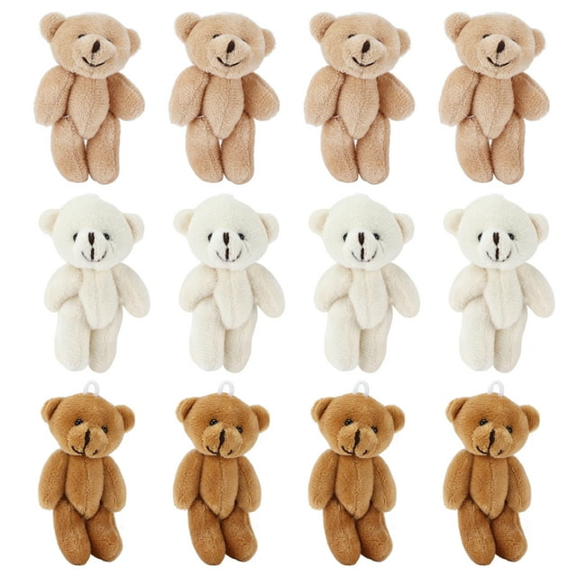 12 Pcs Mini Stuffed Bears Comfortable Soft Cute Mini Teddy Plush Toy ...