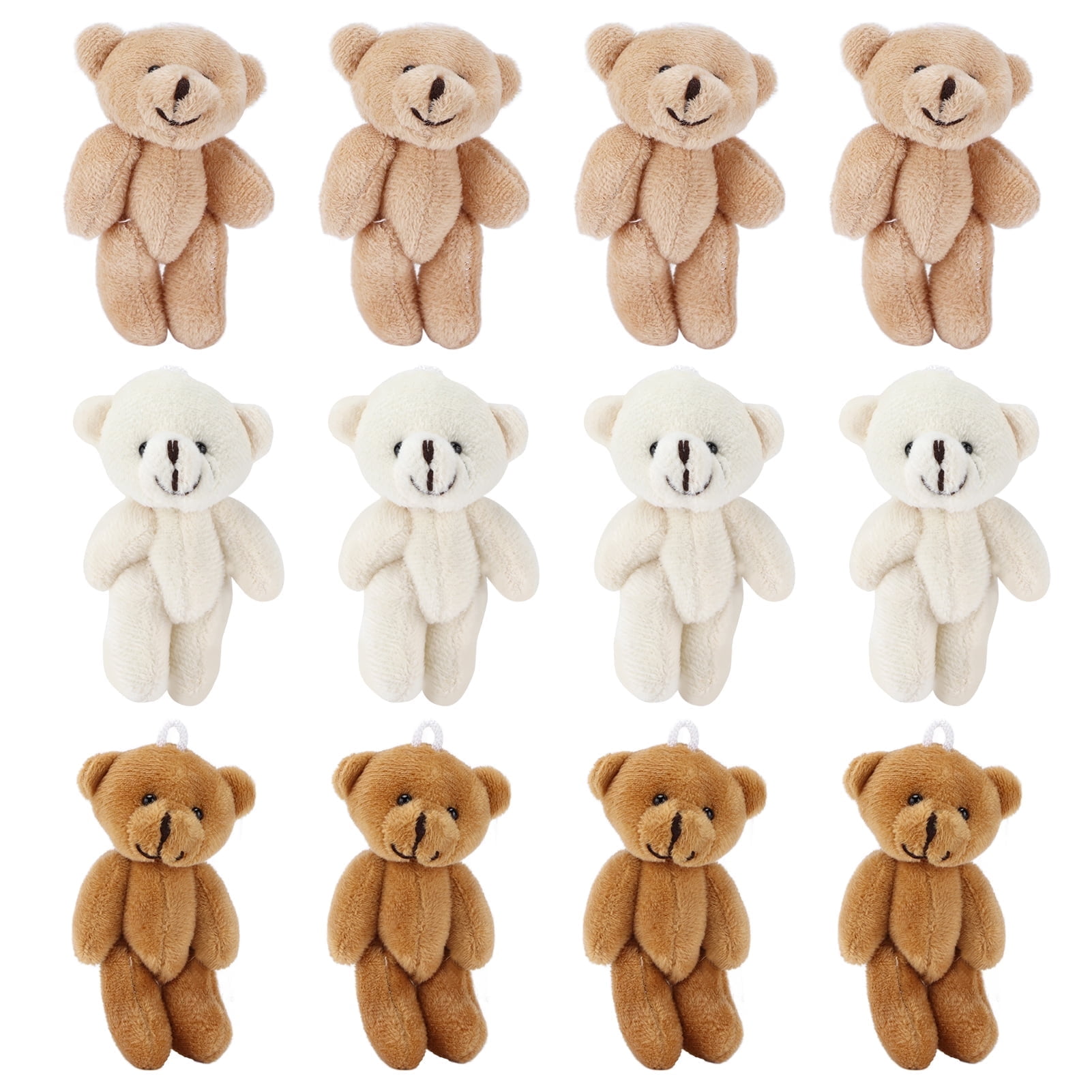 LIYJTK 12 Pcs Mini Stuffed Bears, Soft Plush Teddy Bear Baby Shower, Wedding, Birthday ...