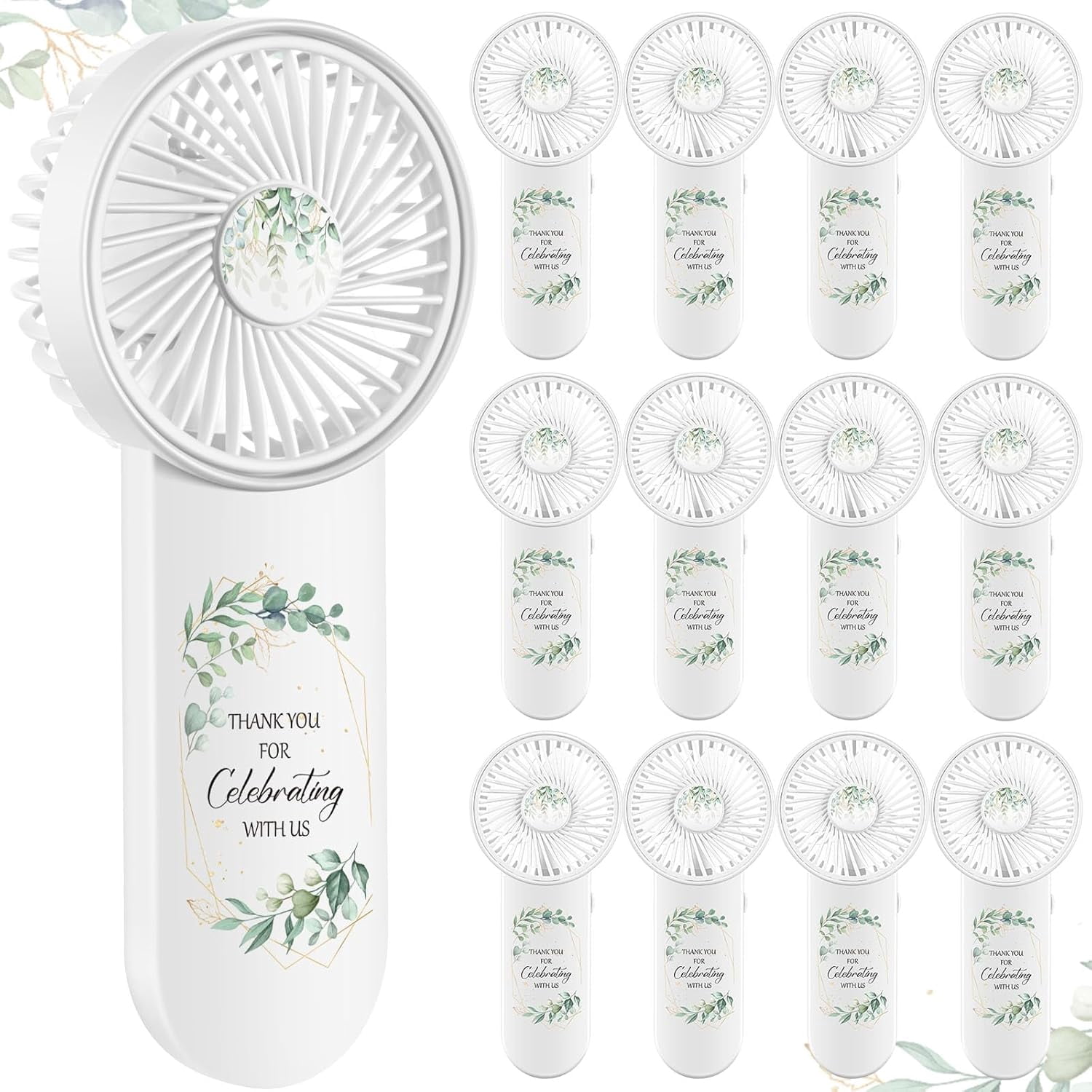 12 Pcs Mini Wedding Fan for Guests Bulk Handheld Battery Operated Fan ...