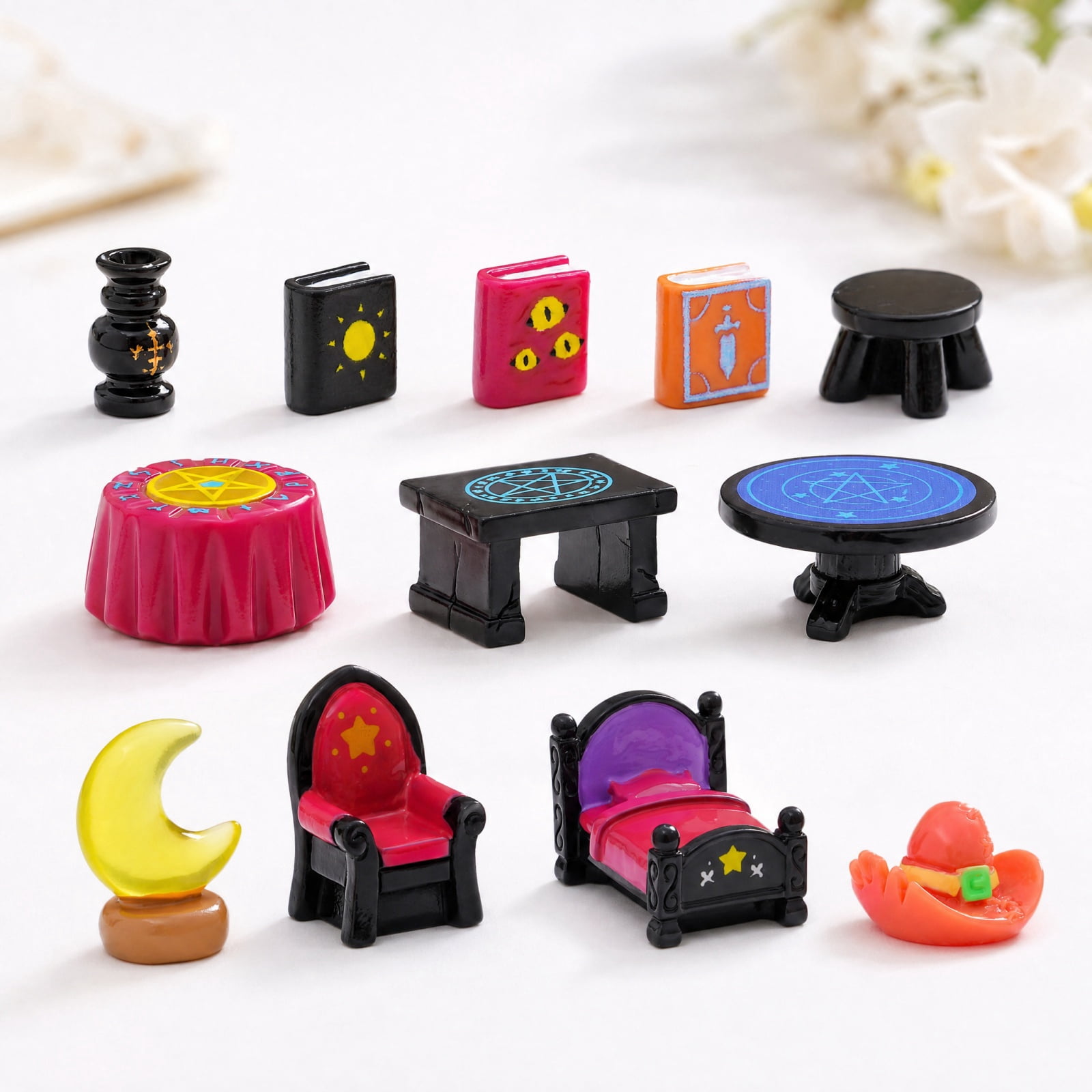 12 Pcs, Miniature Dollhouse Furniture Set, 0.75 Inch Doll House ...