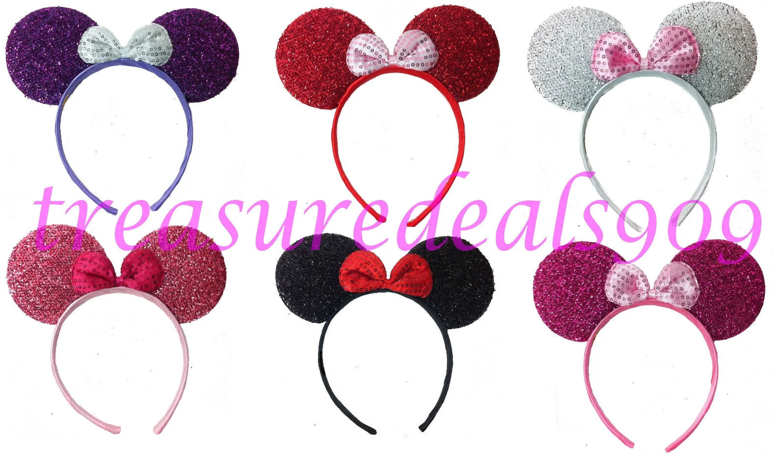 * 12 Pcs * Minnie Mouse Ears Headbands Shiny Mix Colors Party Favors ...