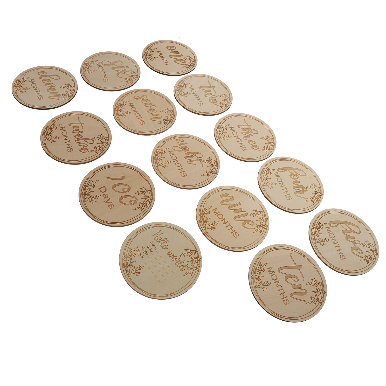 12 Pcs Month Commemorative Card Newborn Cards Baby Milestone Newborn ...