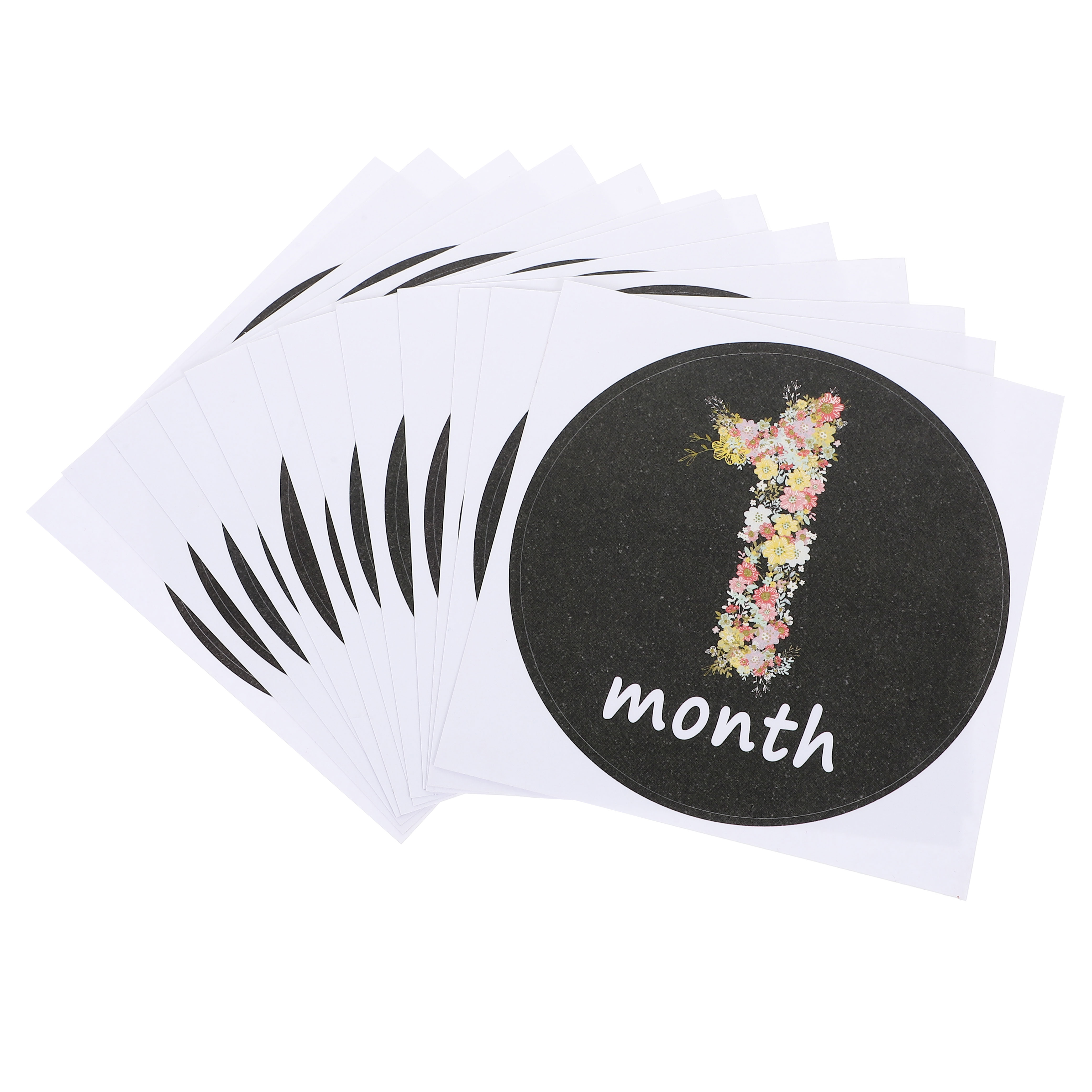 12 Pcs Month Sticker Baby Photo Decals Keepsake Stickers Infant Cards ...