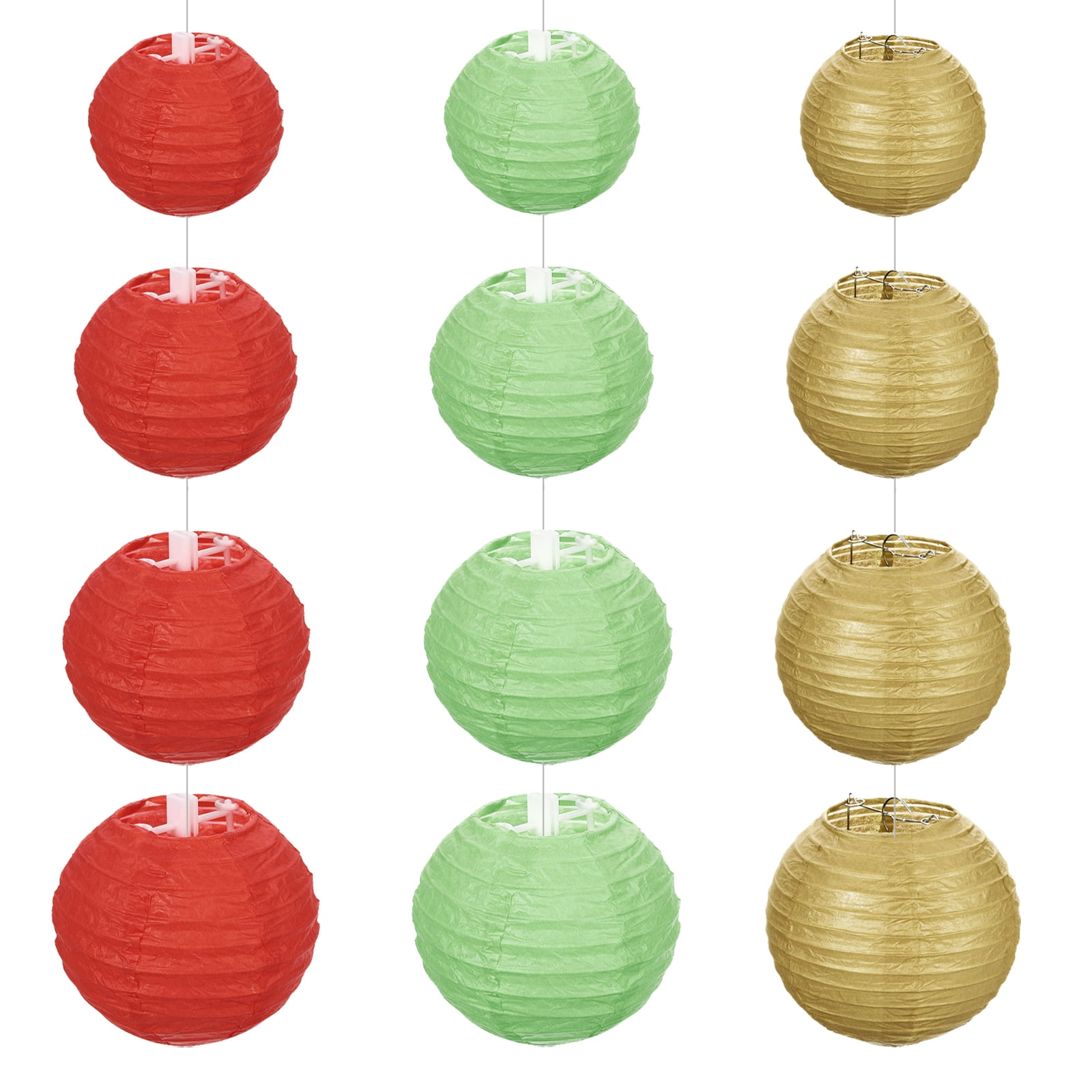 12 Pcs Multi Color Paper Lanterns Hanging Round Paper Lanterns Lamps, 6 ...