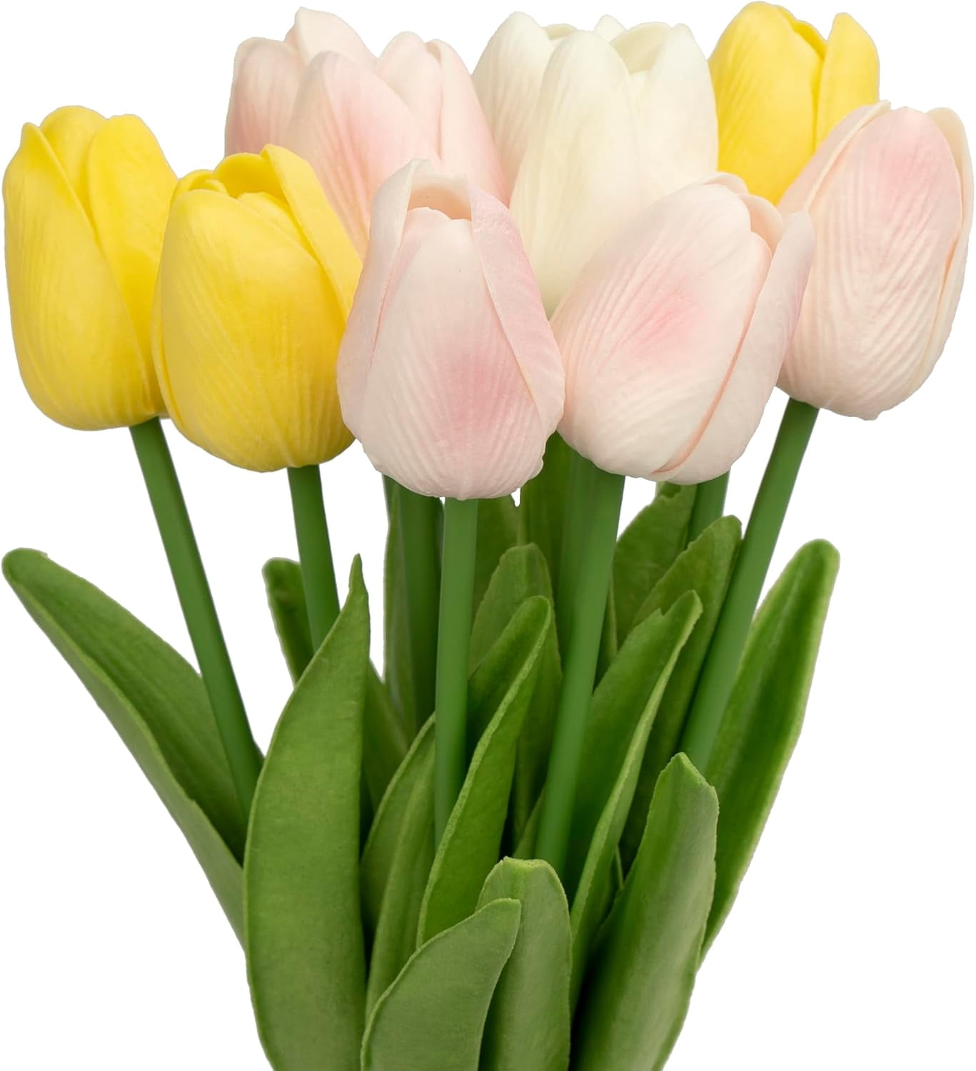 12 Pcs Multicolor Tulips Artificial Flowers Faux Tulip Stems Real Feel ...