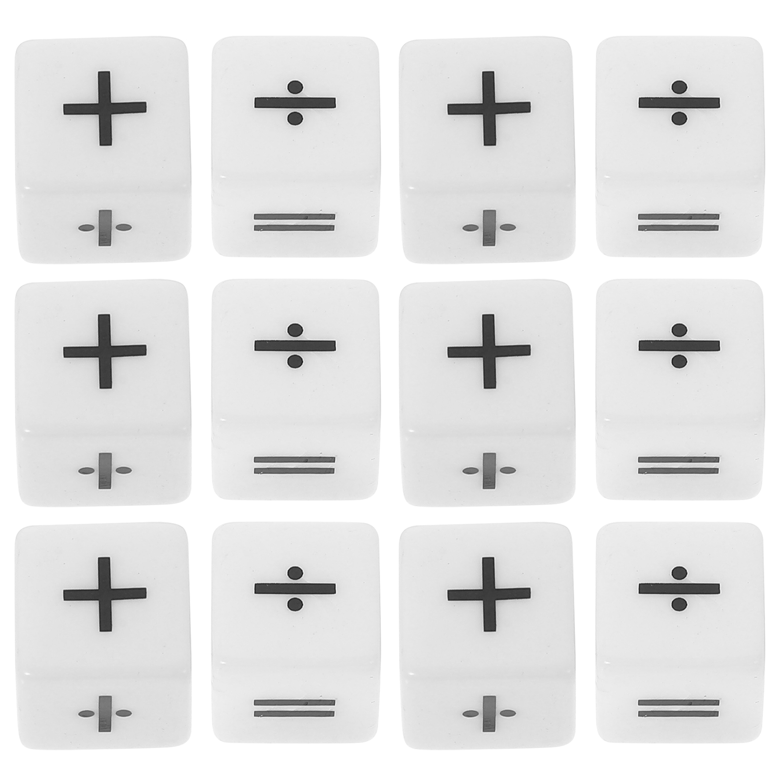 12 Pcs Multiplication and Division Signs Dice Arithmetic Mathematics ...