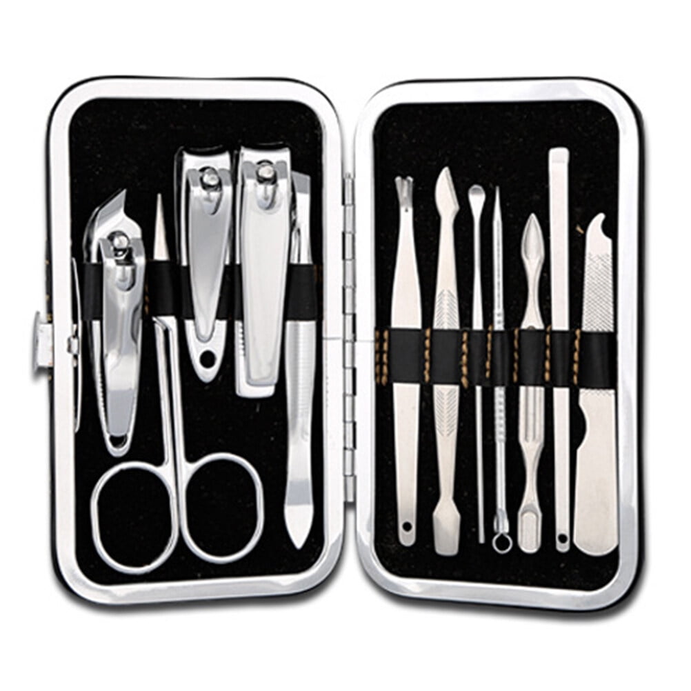 12 Pcs Nail Clipper Travel Set Stainless Steel Nail Manicure Kit Nail ...
