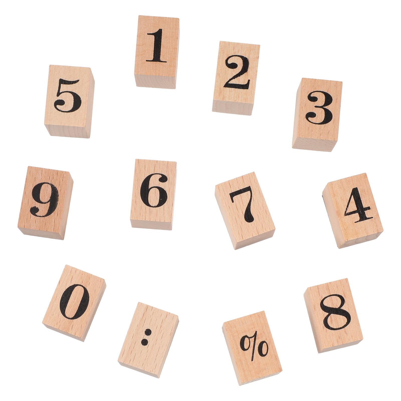 12 Pcs Carved Rubber Stamps Handcraft Scrapbook Numeric Jumbo Office ...