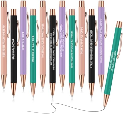 12 Pcs Nurse Practitioner Pens Funny Black Ink Ballpoint Pens ...