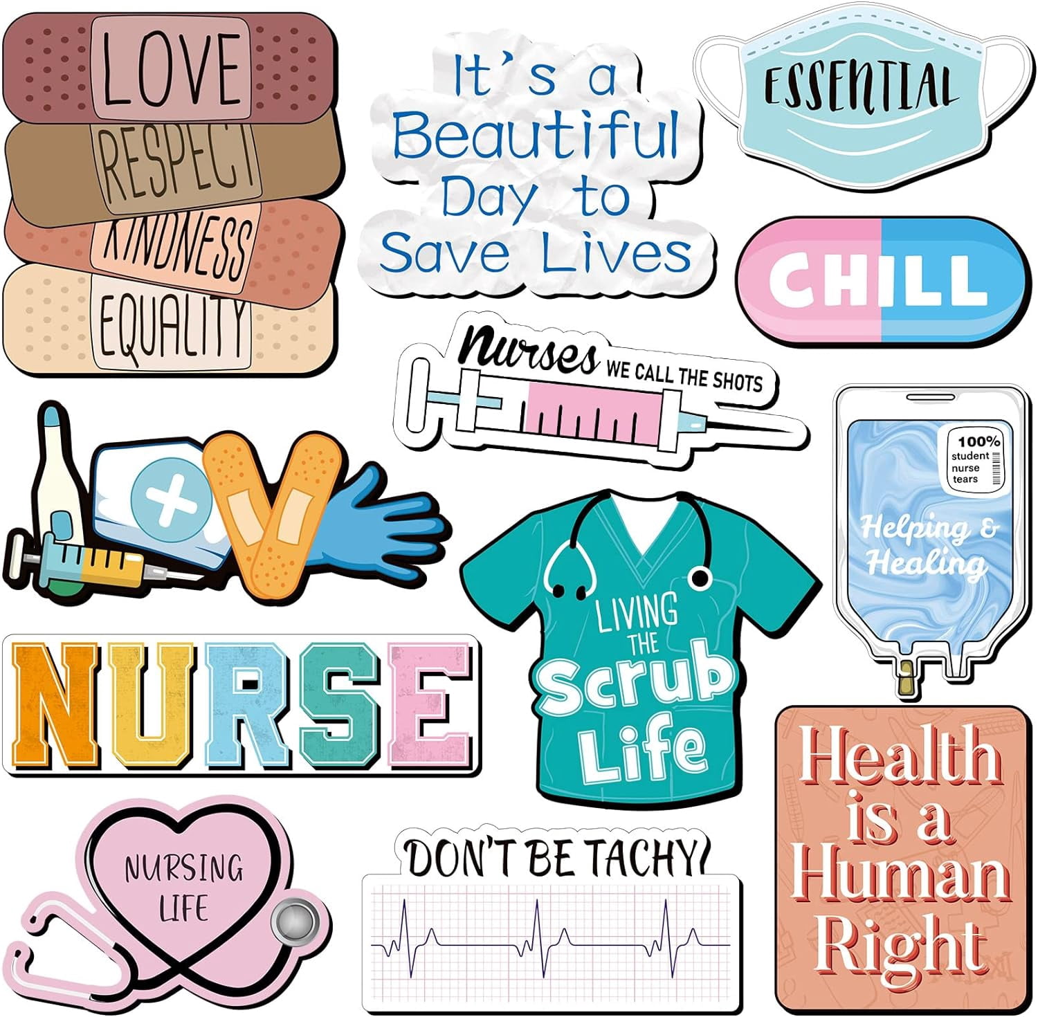 12 Pcs Nurse Refrigerator Magnets Nursing Magnetic Stickers Funny ...