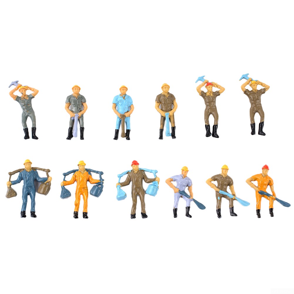 12 Pcs O Scale 1:48 Railway Workers Figures Train Railway Worker People ...