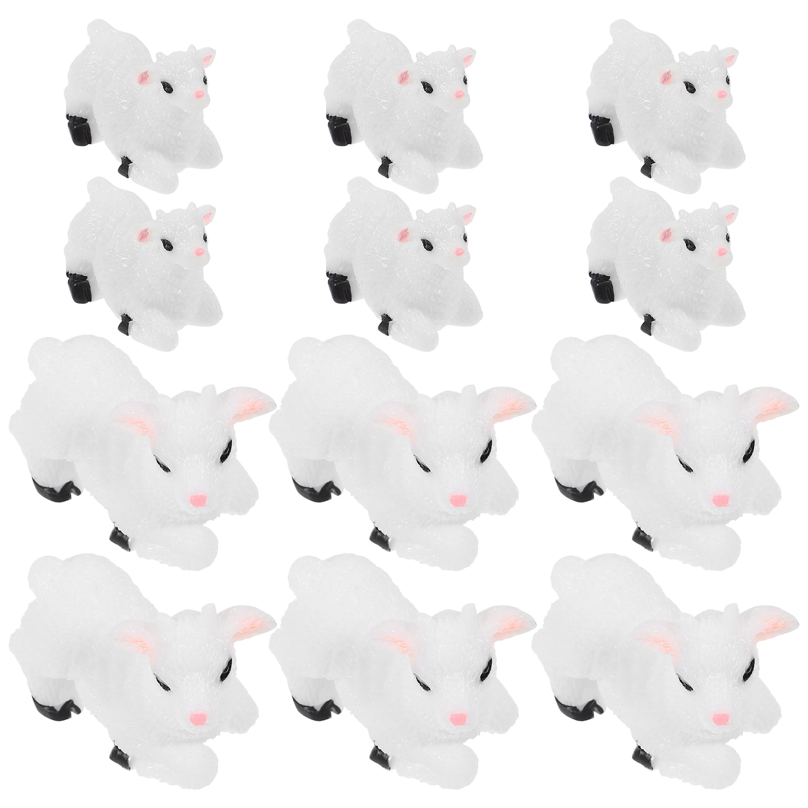 12pcs Mini Sheep Figurine Garden Decorations Miniature Animal Statues ...