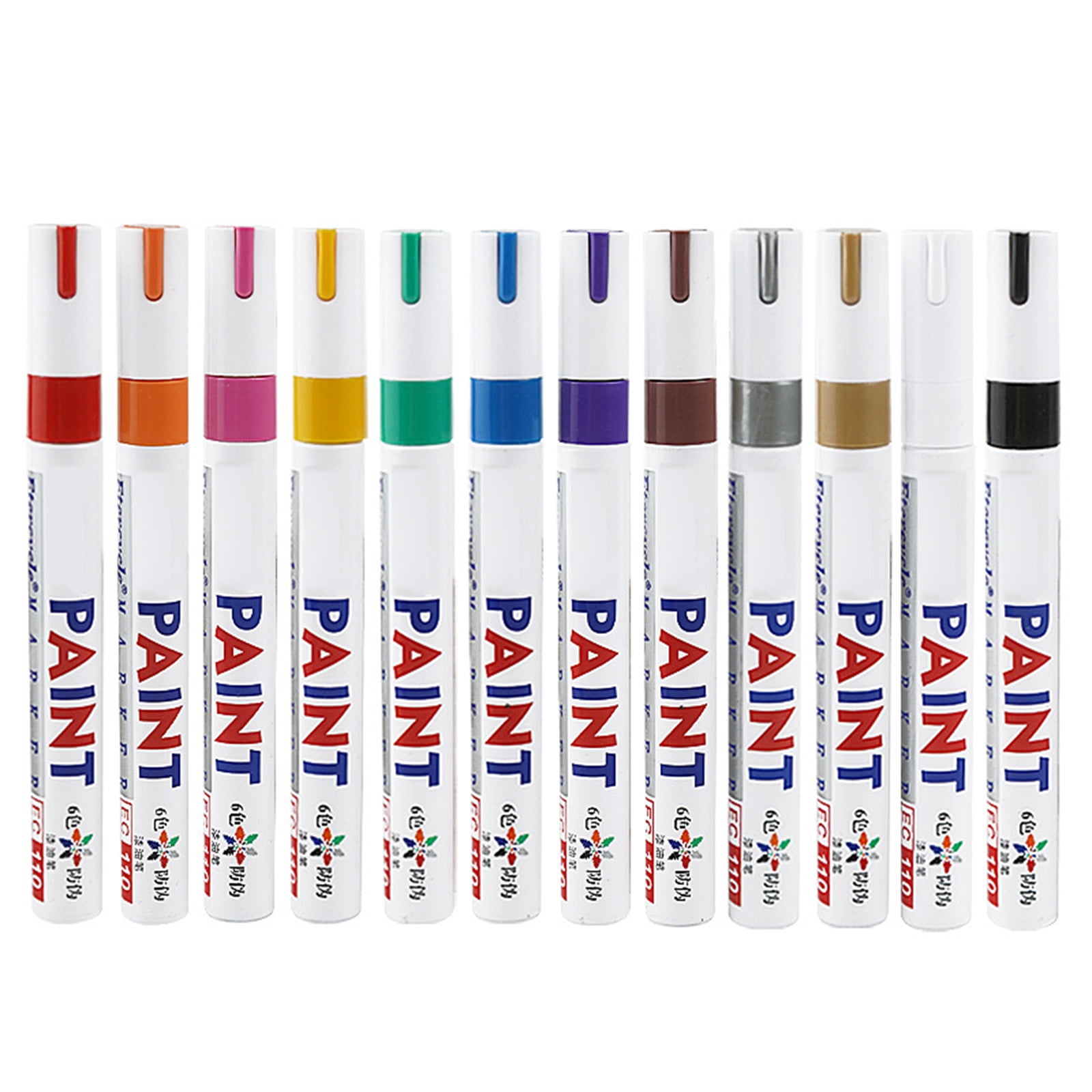 12 Pcs Oil Based Paint Pen White Paint Marker Waterproof Marker Gold ...