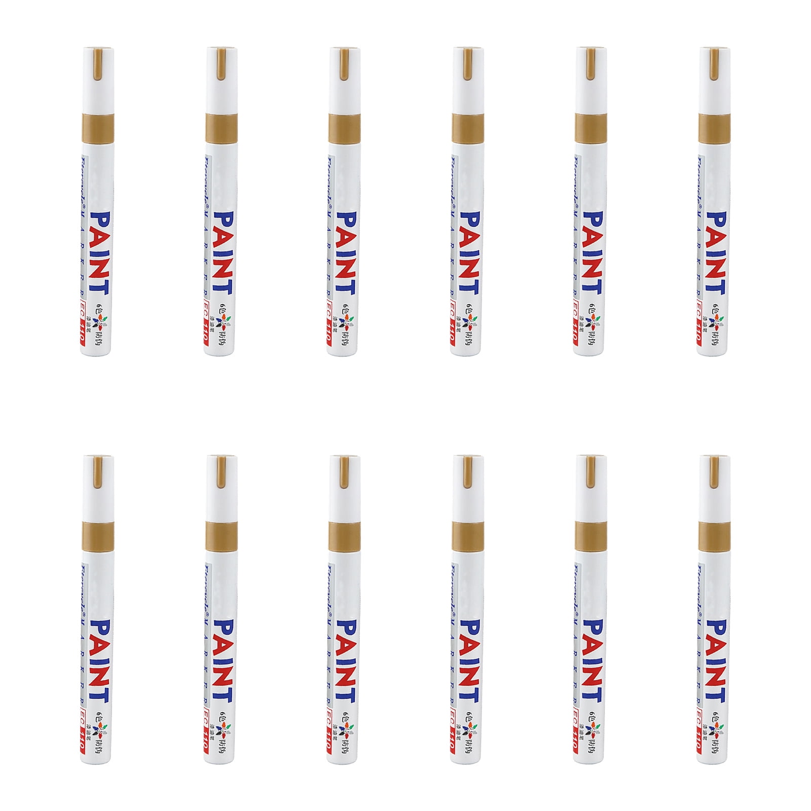 12 Pcs Oil Based Paint Pen White Paint Marker Waterproof Marker Gold ...