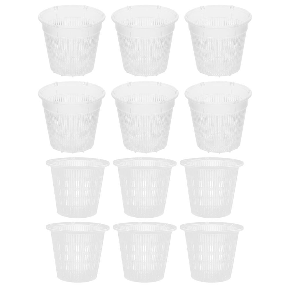 12 Pcs Orchid Bark Aroid Tower Pots Flowerpot Light Permeable Office ...