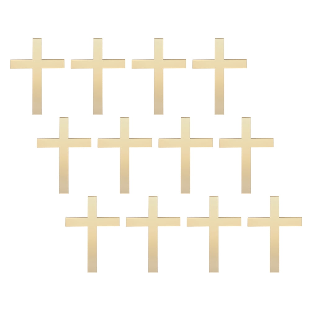 12 Pcs Ornament Christian Cross Topper Crossing Cupcake First Communion ...