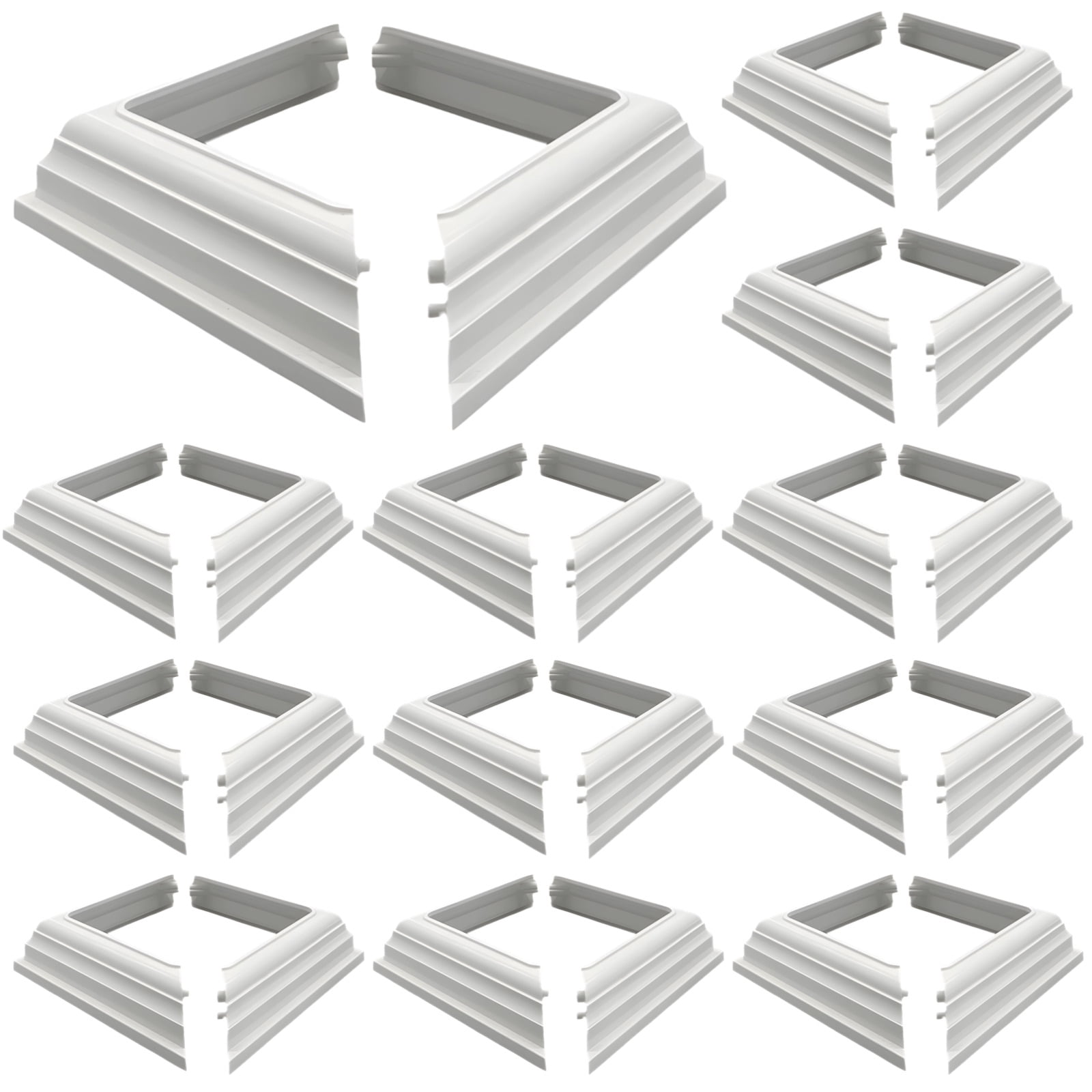 12 Pcs PVC Fence Post Caps, 4 x 4 in/10 cm x 10 cm Vinyl Column Wrap ...
