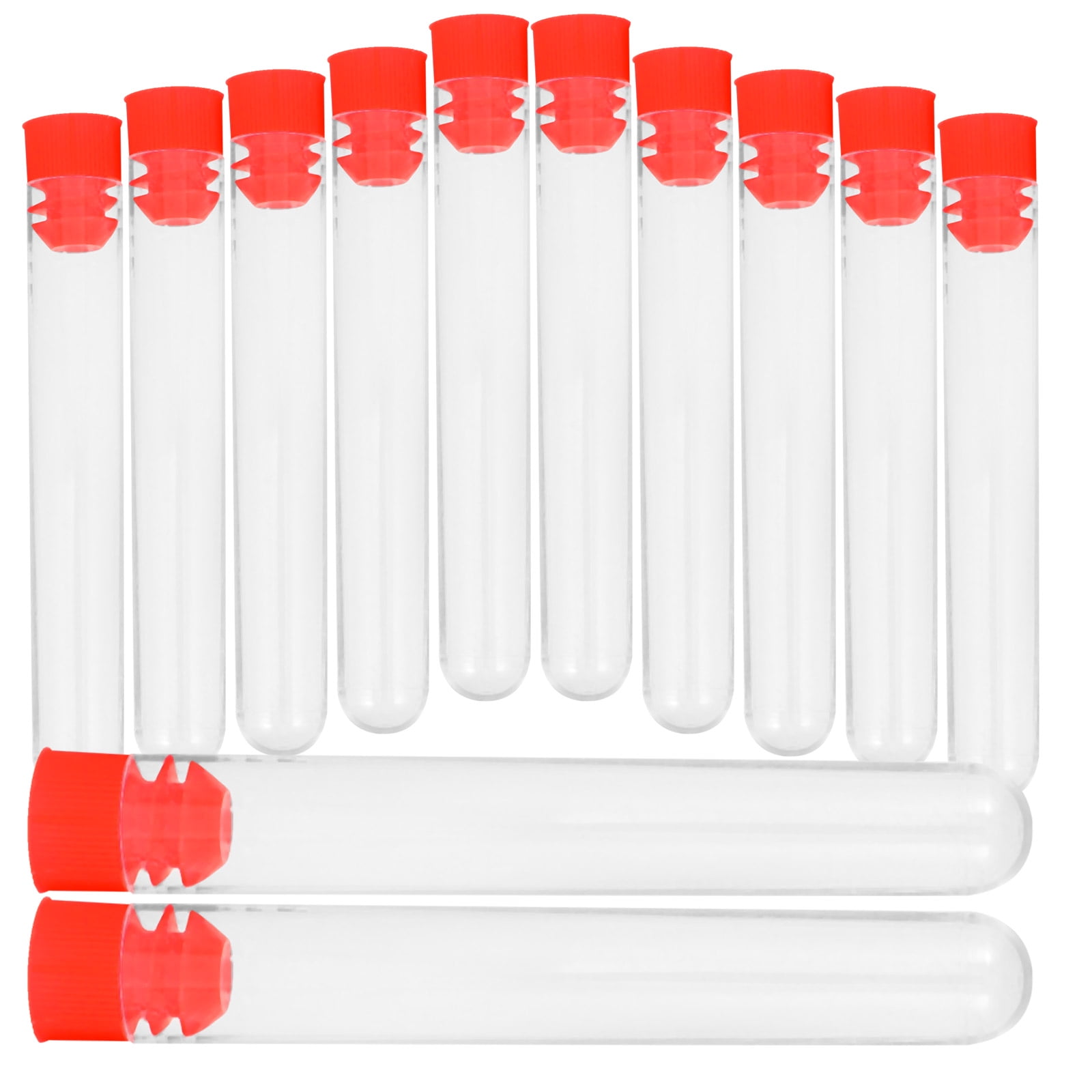 12 Pcs/Pack 16x150mm Plastic Clear Test Tube with Stopper for ...