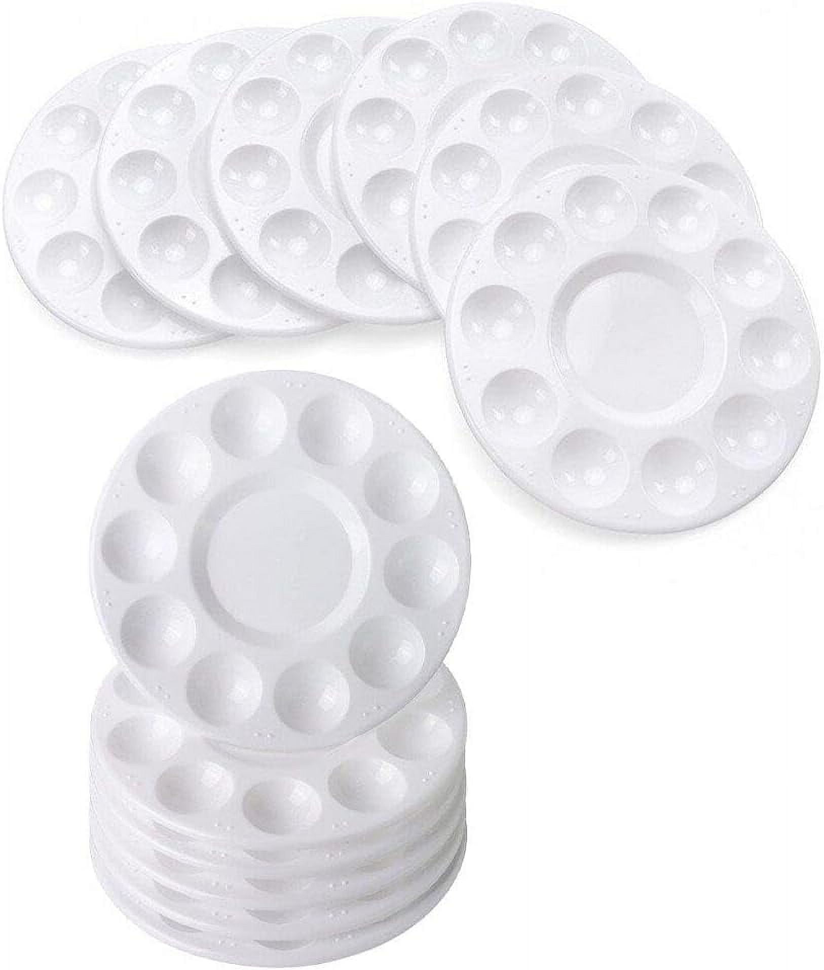 12 Pcs Paint Tray Palettes Round 10 Wells Paint Palette Tray Painting ...