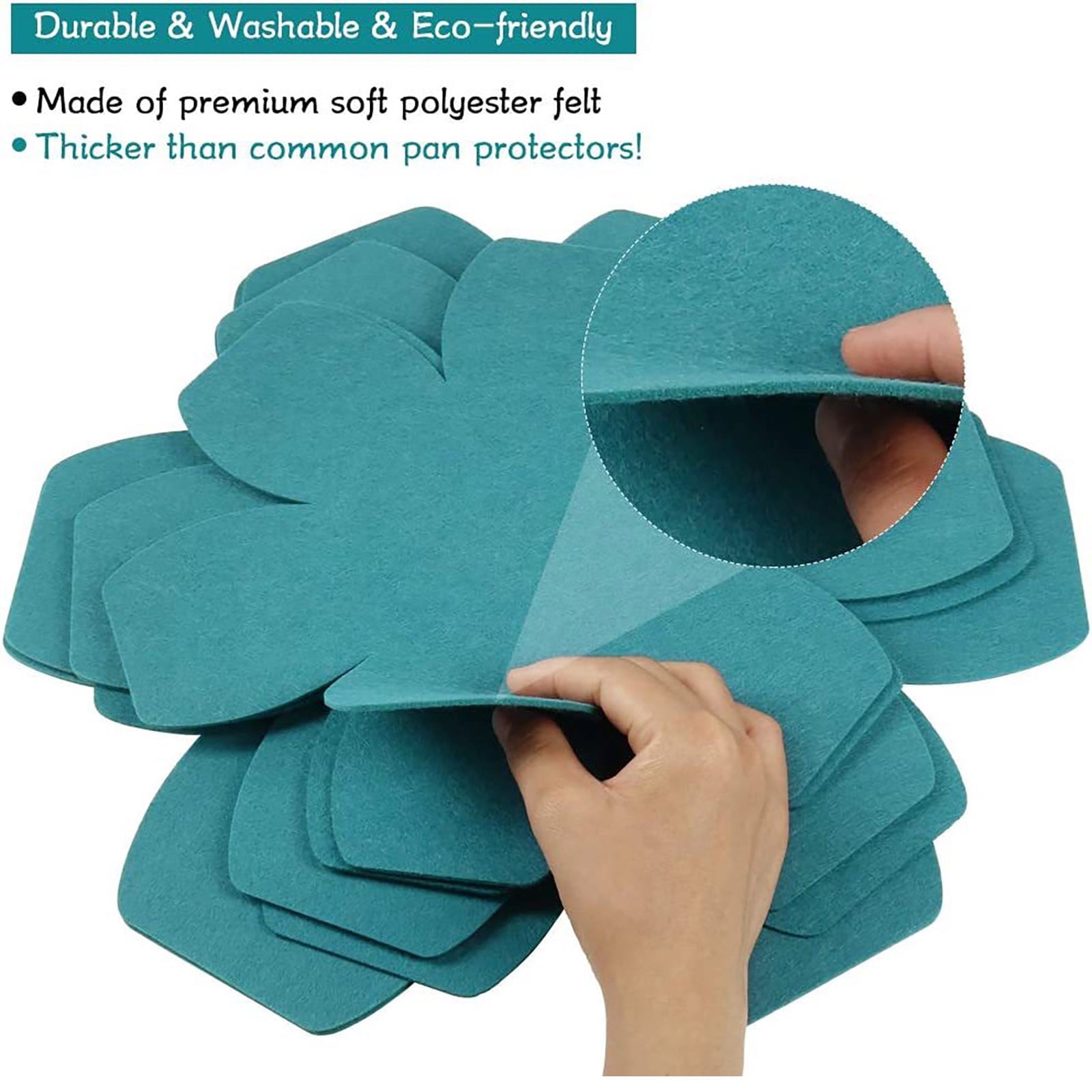 12 Pcs Pan Pot Protectors , 3 Different Sizes, Larger & Thicker Felt ...