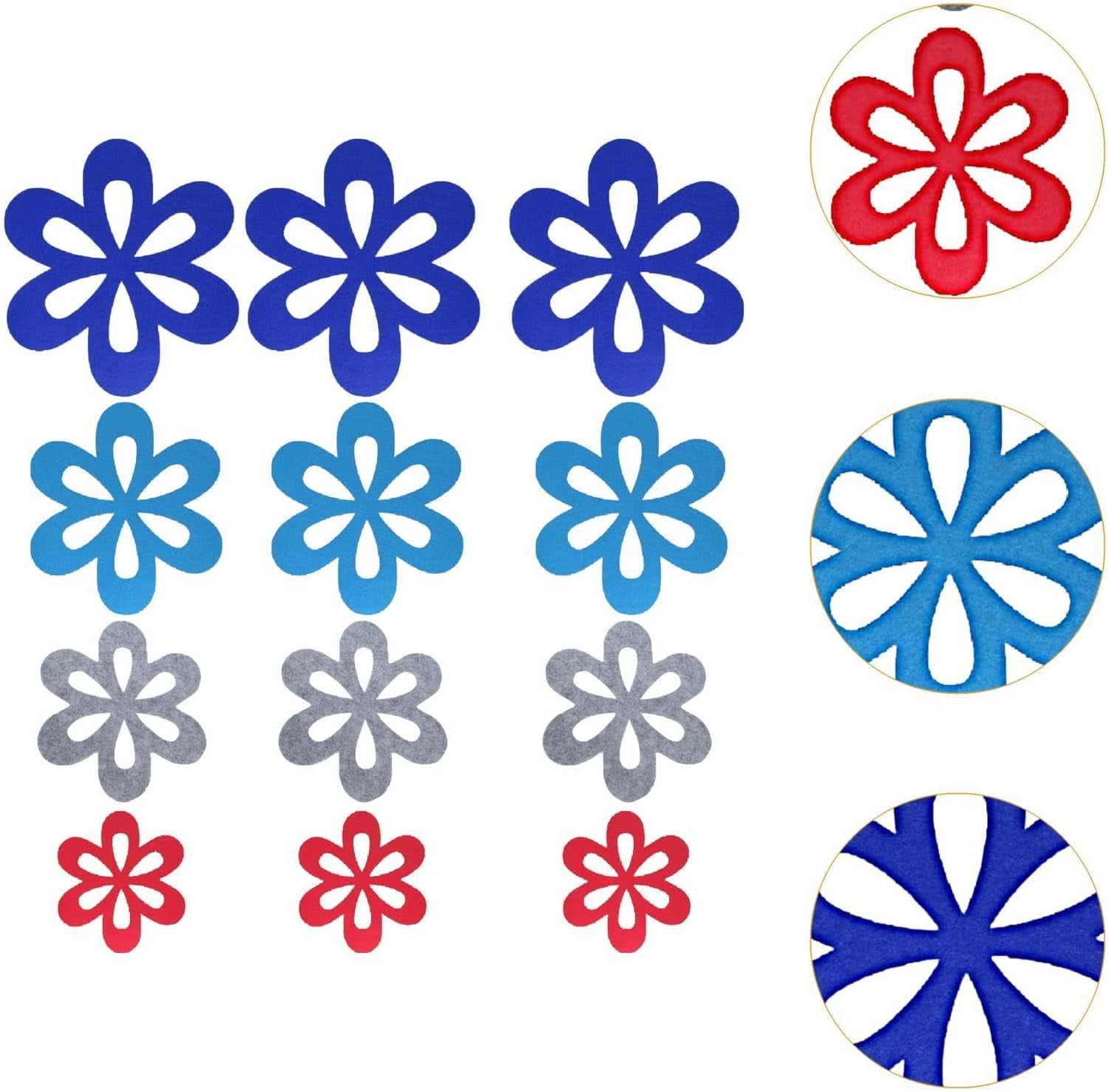 12 Pcs Pan and Pot Protectors, 4 Sizes Flower-Shaped Felt Pan Pot ...