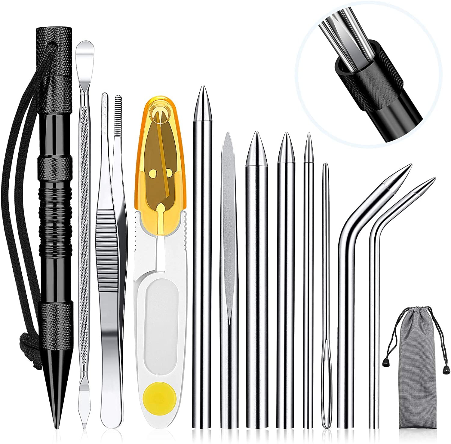 12 Pcs Paracord FID Set Stainless Steel Knotter Tools Marlinspike Set ...