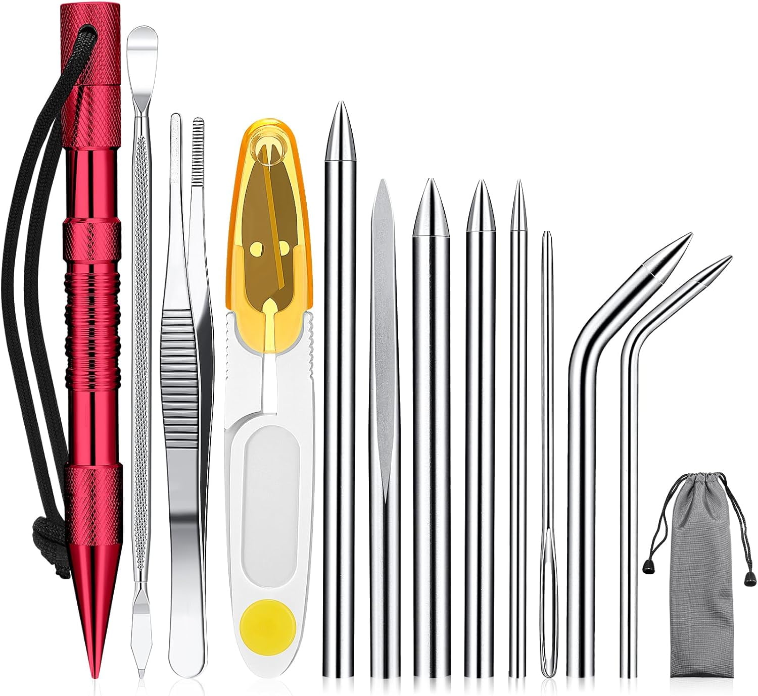 12 Pcs Paracord FID Set Stainless Steel Knotter Tools Marlinspike Set ...