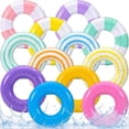 12 Pcs Pastel Inflatable Pool Floats Bulk 30" Swim Tubes Floats for ...
