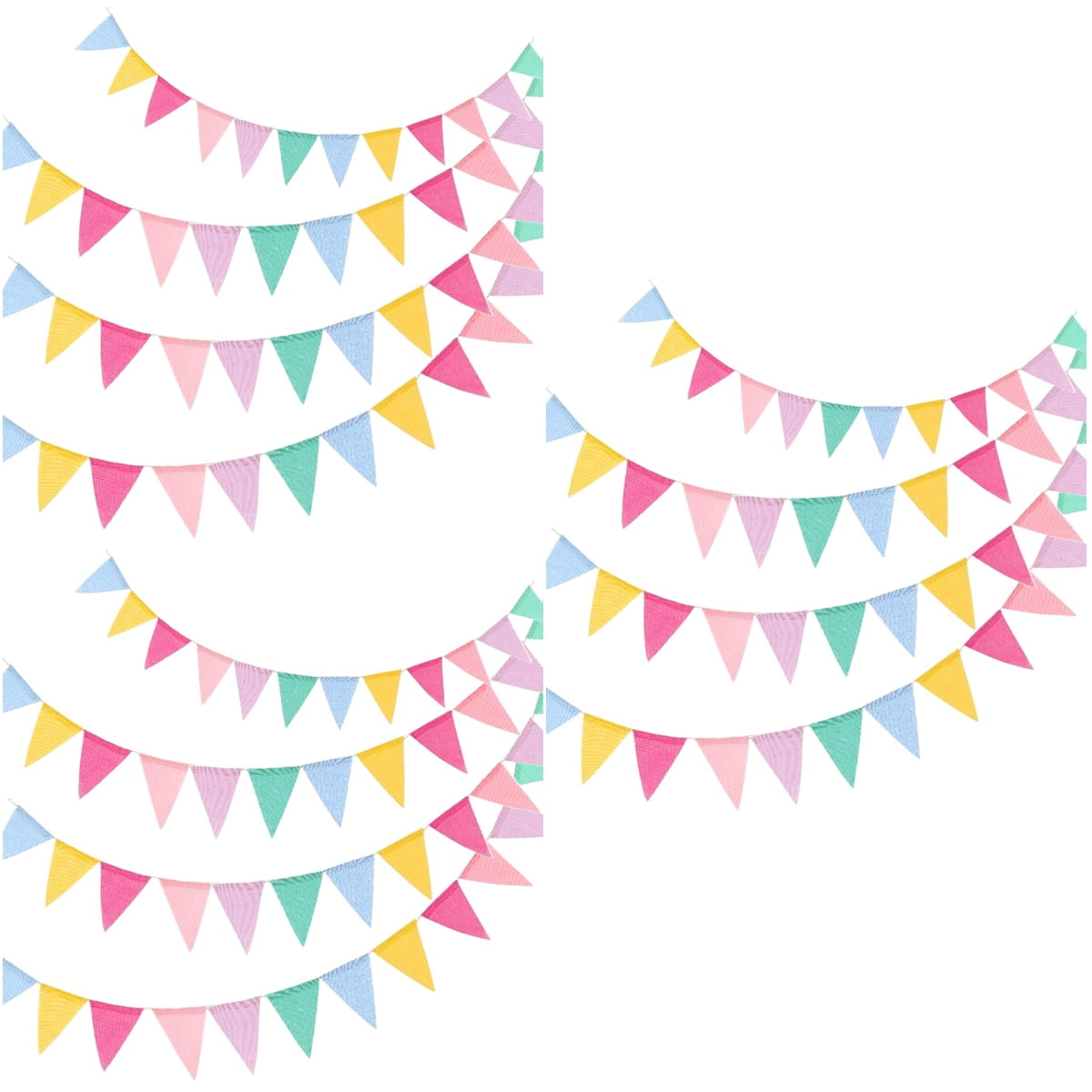 12 Pcs Pennant Pull Flower Flags Colorful Flag Banner Bunting Pennant ...