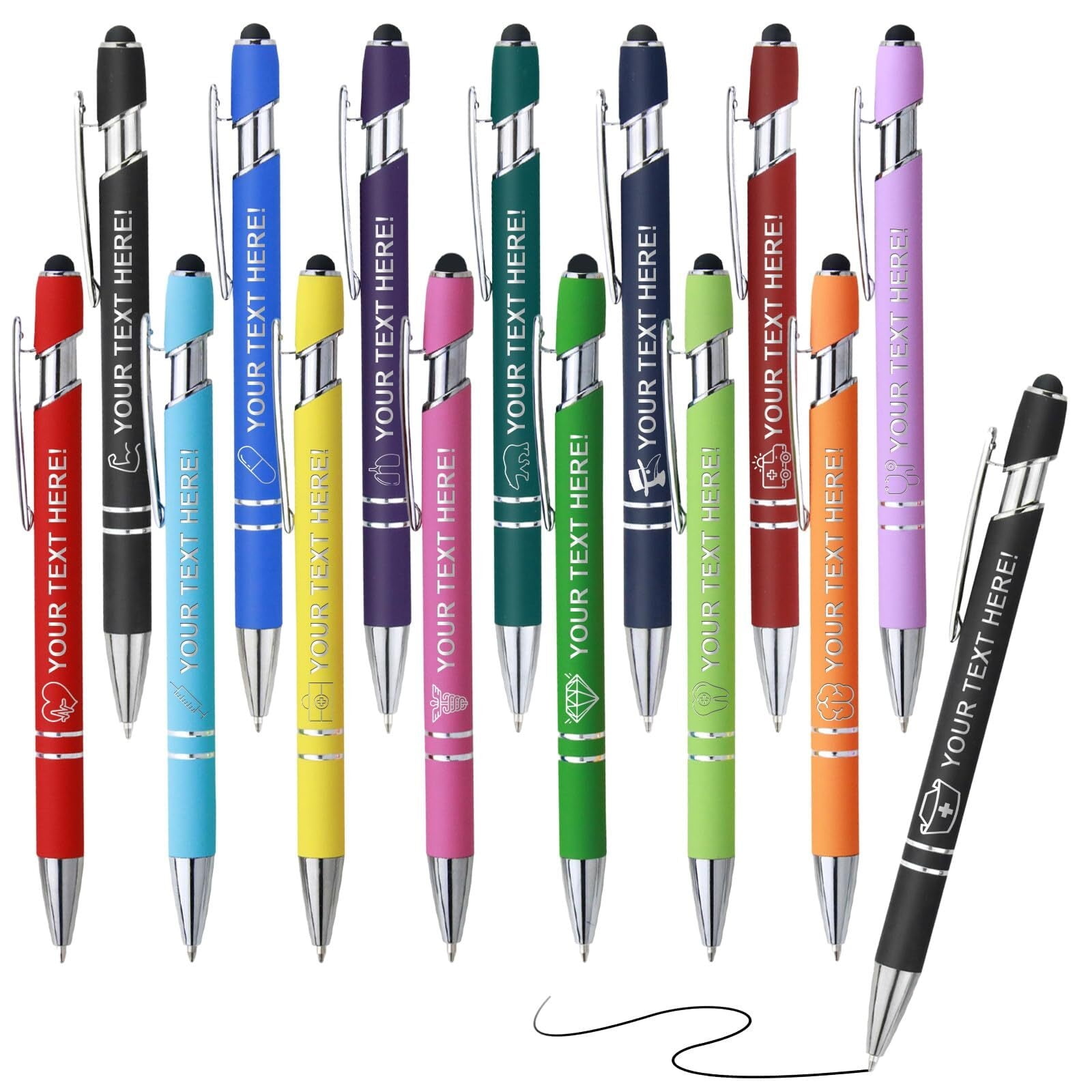 12 Pcs Personalized Pens with Name,Logo Custom Pens Bulk,Customized ...
