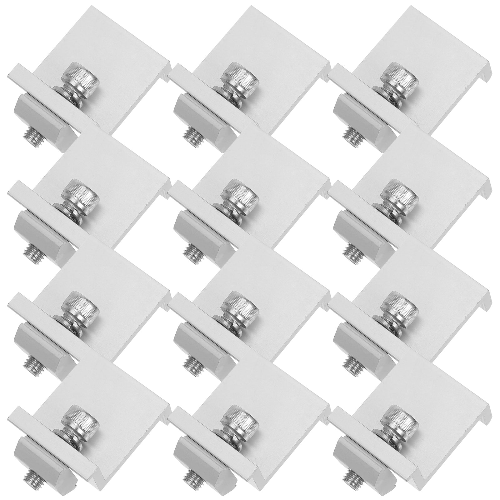 HOOWIFFY Solar Panel Bracket Clip Silver Rectangular Block 12Pcs 1.6In ...