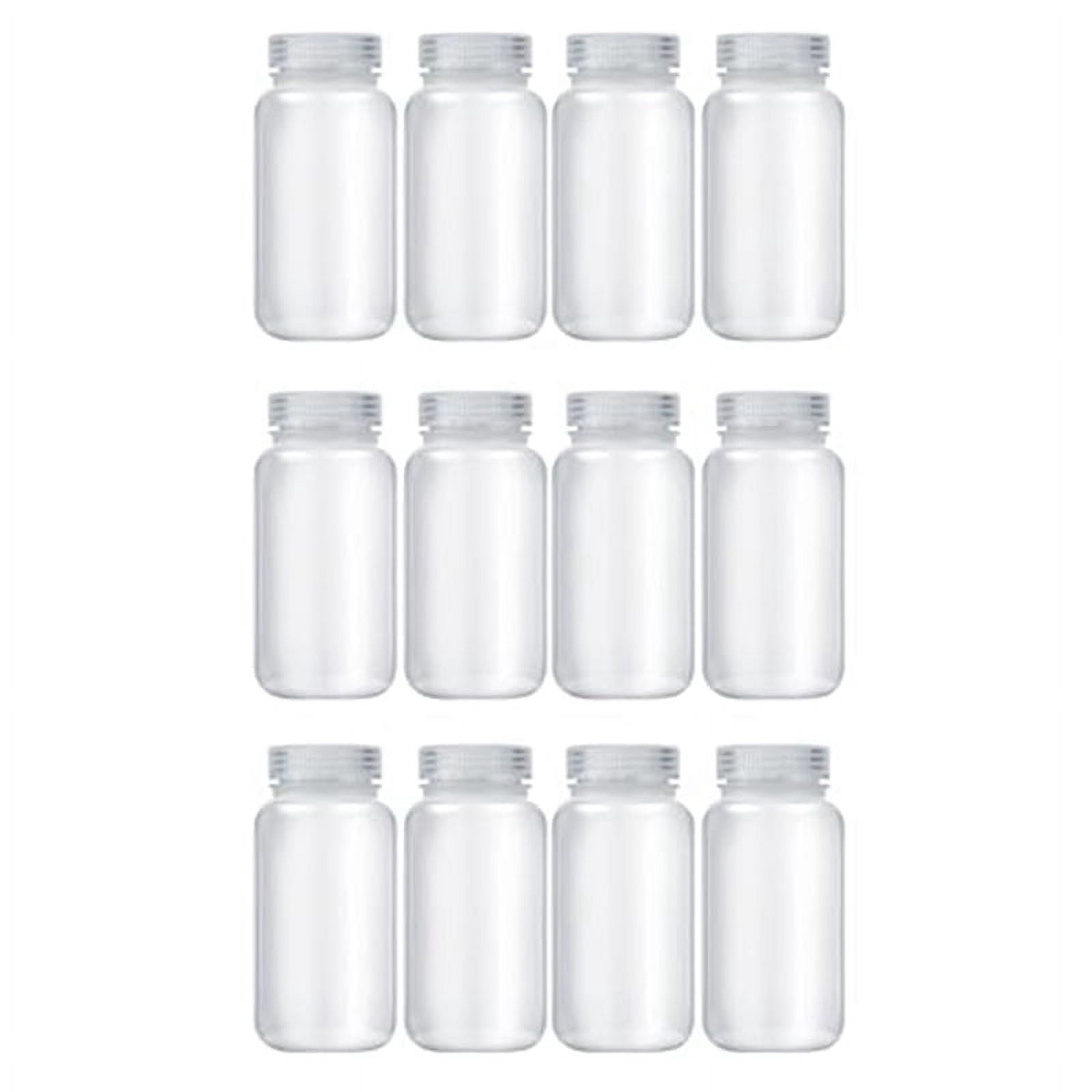 12 Pcs Pill Bottle Sample-Bottles Wide Mouth Reagent Plastic with Screw ...