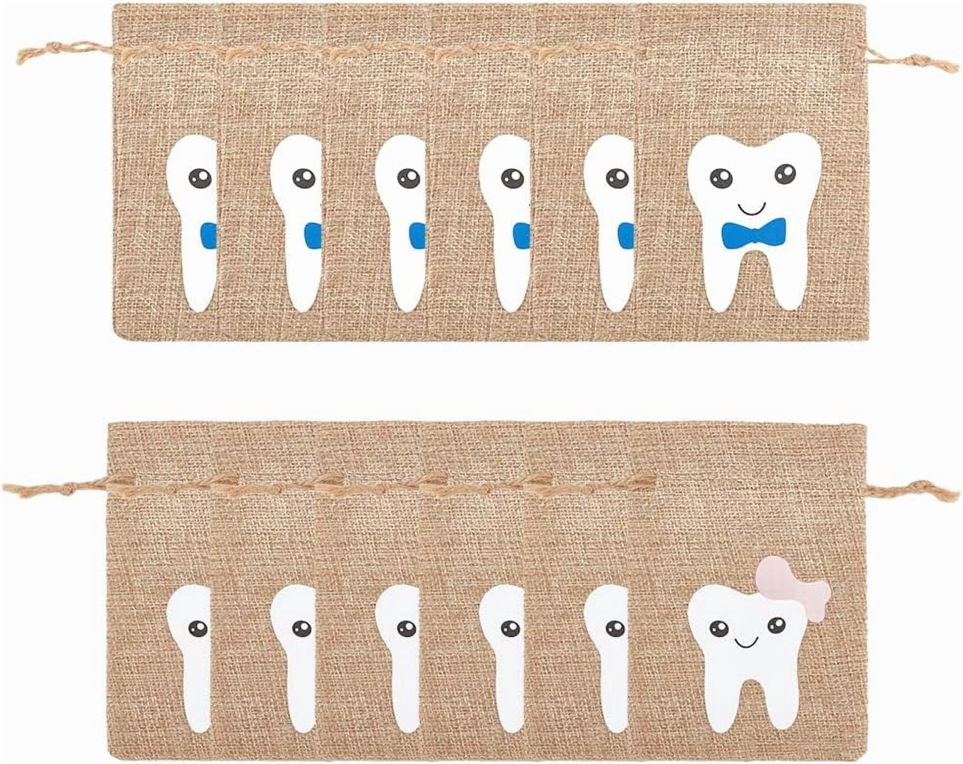 12 Pcs Pink and Blue Tooth Fairy Pouch for Boys and Girls Milk Teeth ...