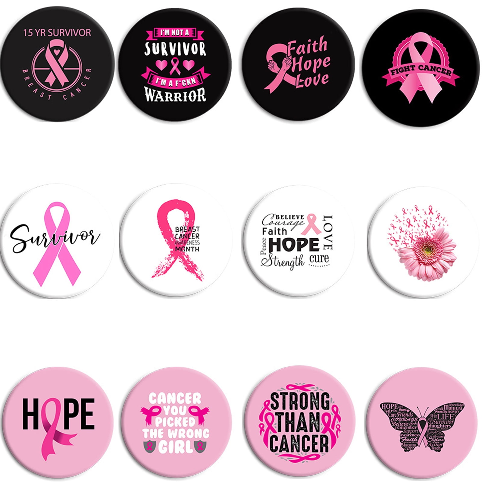 12 Pcs Pink Ribbon Brooch Pins Breast Cancer Awareness Lapel Pin Ribbon