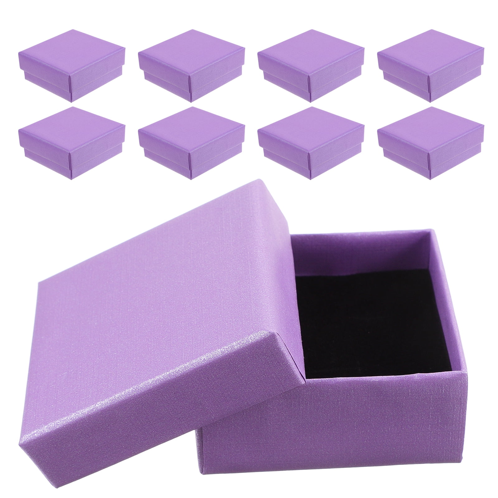 Onaparter 12 Pcs Pink and Purple Cardboard Box Lenny Pattern Jewelry ...