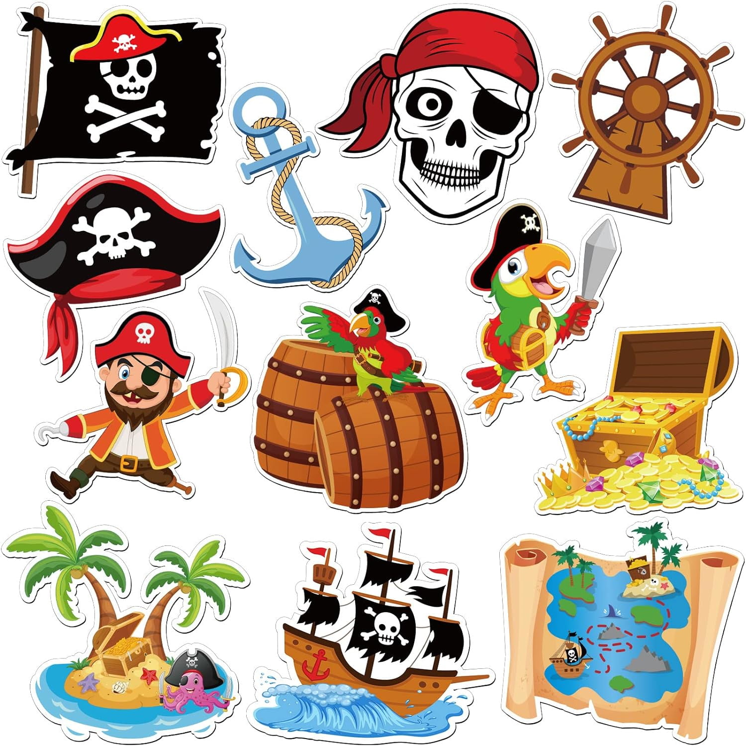 12 Pcs Pirate Cruise Door Magnetic Decorations Pirate Chest Treasure ... 12 Pcs Pirate Cruise Door Magnetic Decorations Pirate Chest Treasure ...